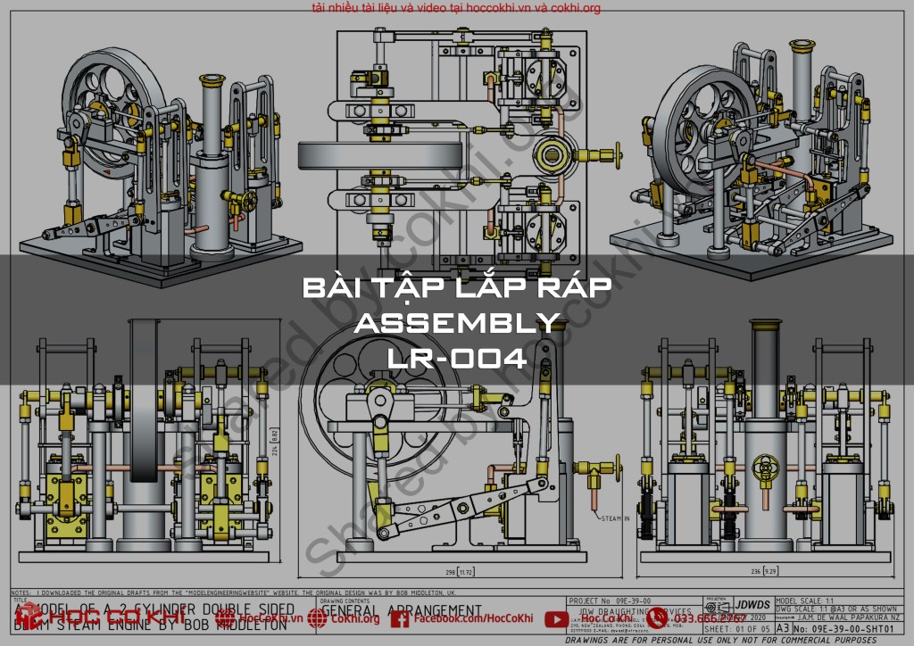 Bài tập lắp ráp assembly LR-004 - Học Cơ Khí